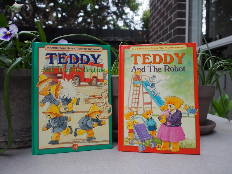 Vintage TEDDY Children's Book Set Teddy on Safari, Teddy and the Fire ...