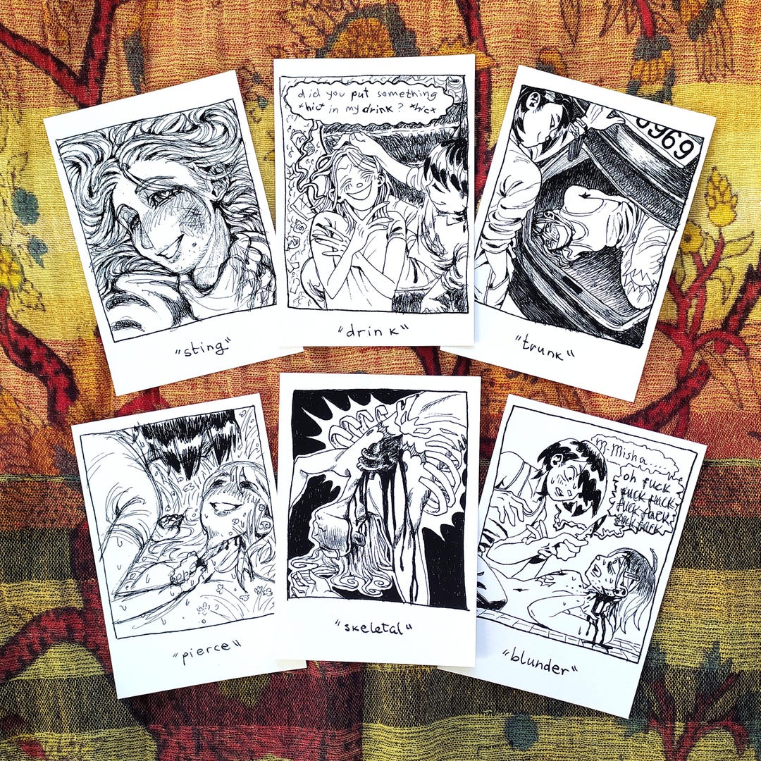 Toxic Yaoi Horror Inktober Art Prints (bundle!) - Etsy UK