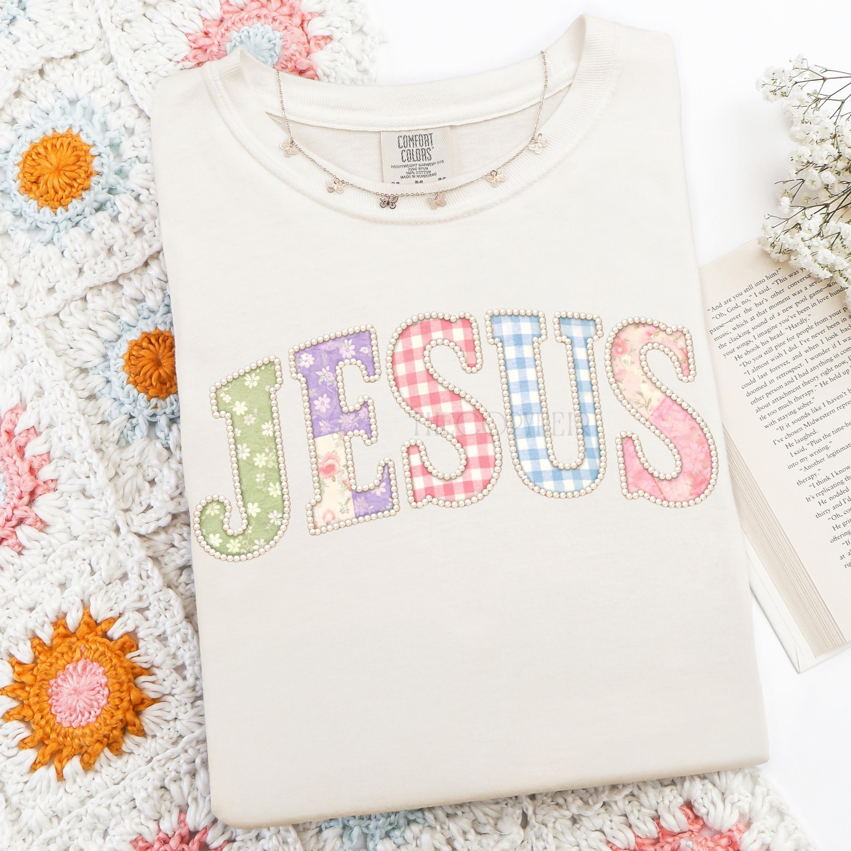 Pearl Jesus Png, Faux Quilted Religious Shirt PNG, Trendy Christian ...