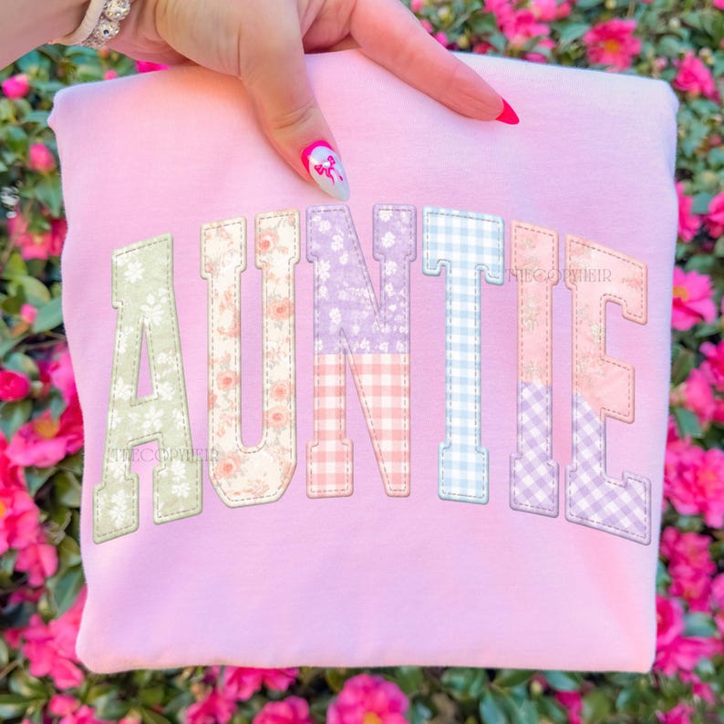 Faux Quilted Auntie Png, Patchwork Grandmacore Aunt Sublimation Design ...