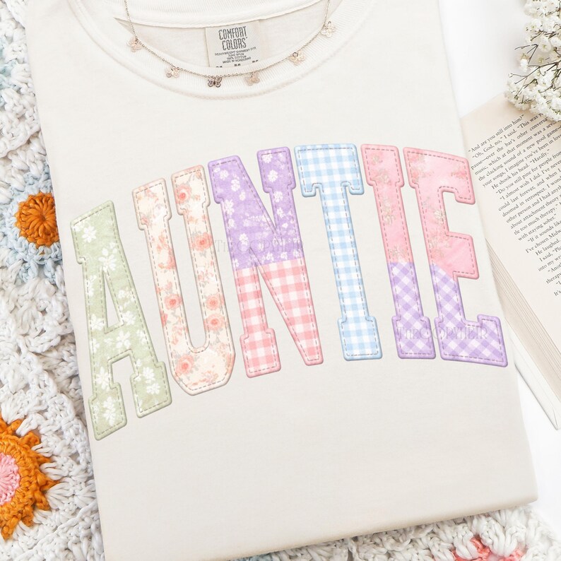 Faux Quilted Auntie Png, Patchwork Grandmacore Aunt Sublimation Design ...