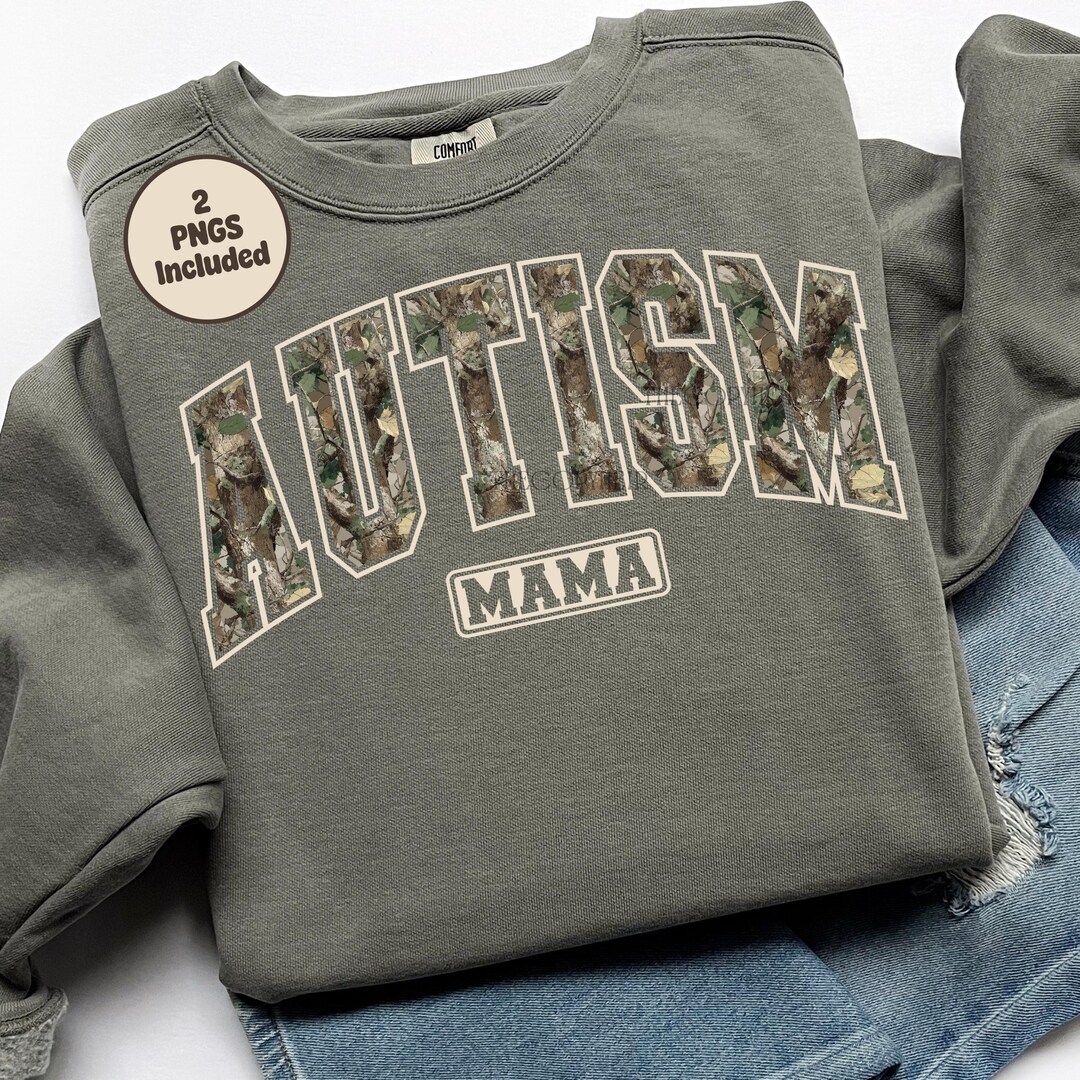 Camo Autism Mama Png, Varsity Mom Realistic Camo Sublimation Design ...