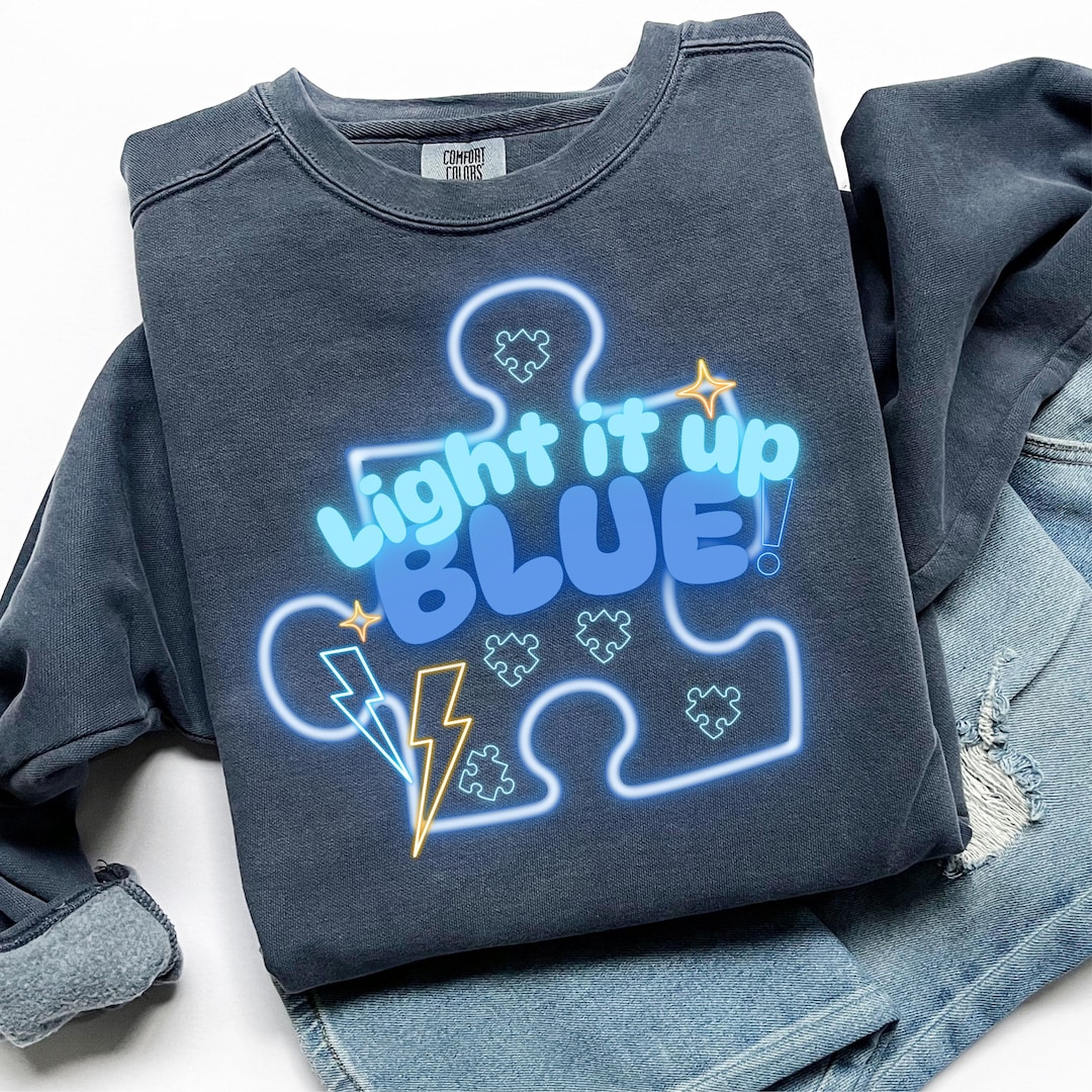 Neon Autism PNG, Png for Autism Awareness, Light It up Blue Autism ...