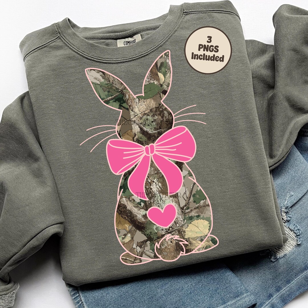 Camo Easter Bunny Png, Coquette Egg Hunter Bunny Sublimation Design ...