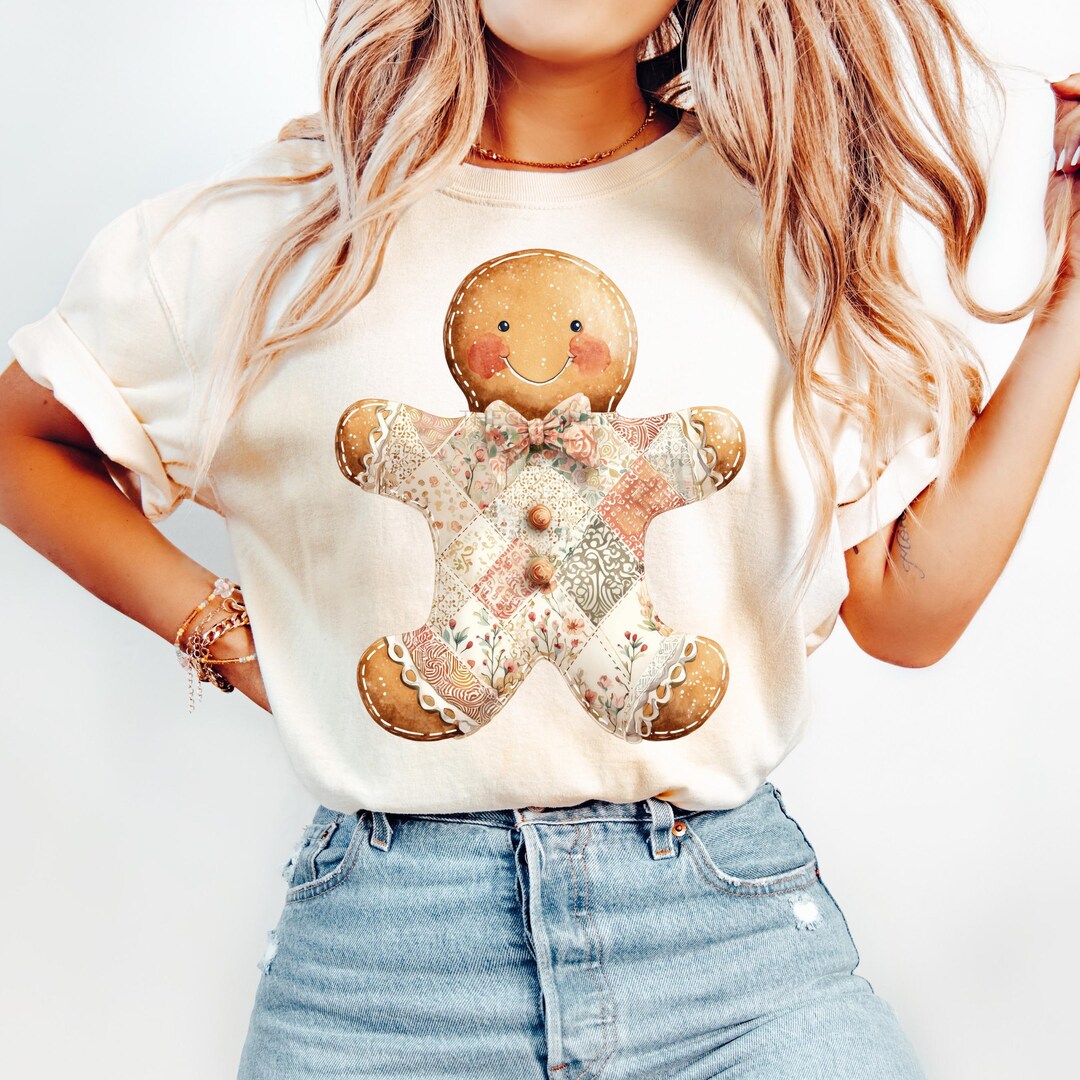 Patchwork Gingerbread Man Png, Christmas Patchwork Sublimation Design ...