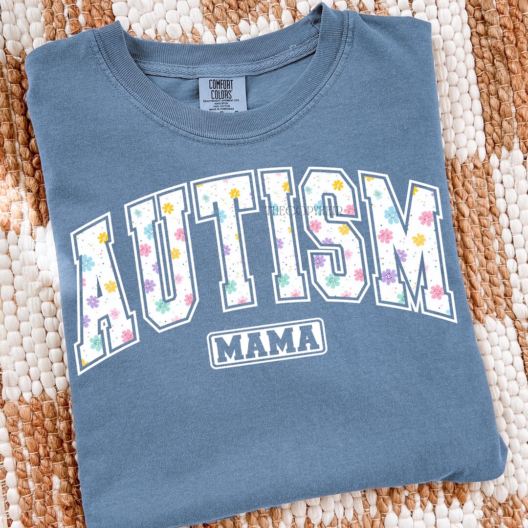 Spring Autism Mama Png, Varsity Mom Floral Sublimation Design ...