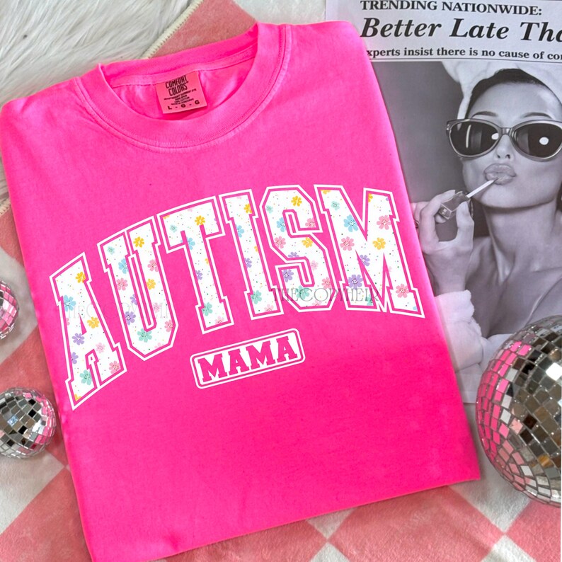 Spring Autism Mama Png, Varsity Mom Floral Sublimation Design ...