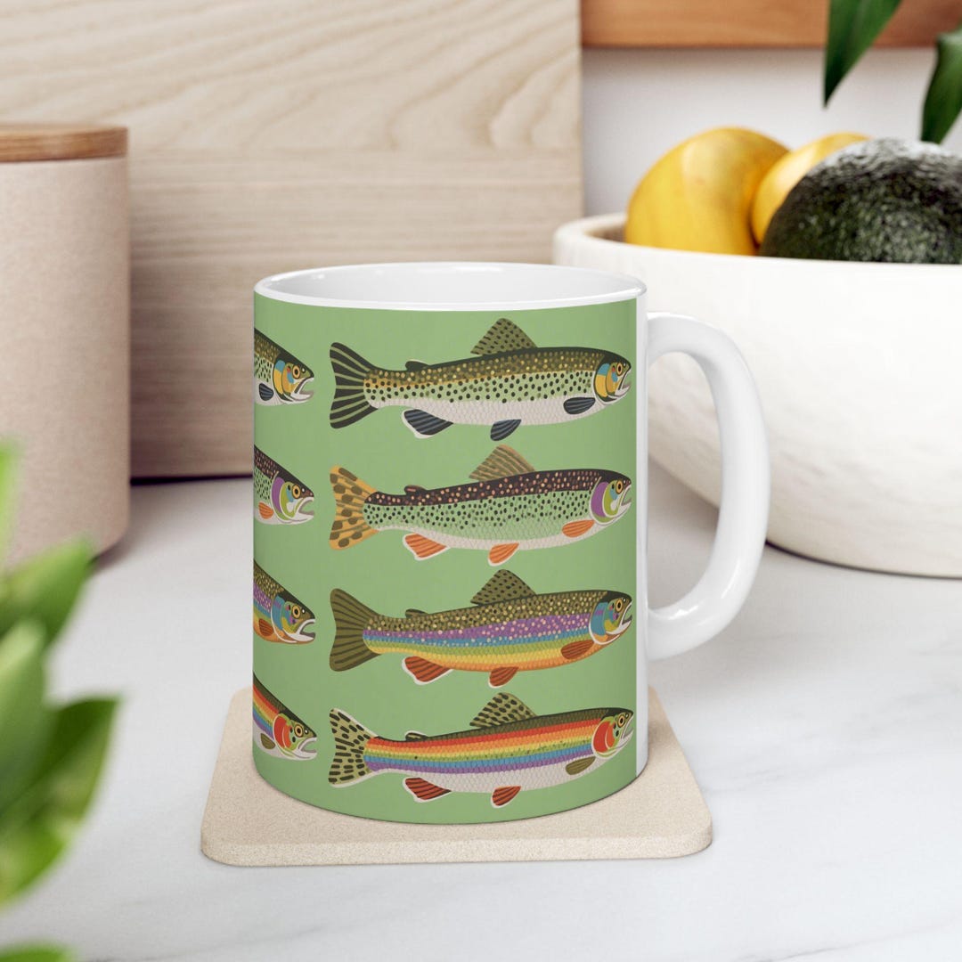 Rainbow Trout Coffee Mug, Fishing Gift, Fish Lover - Etsy