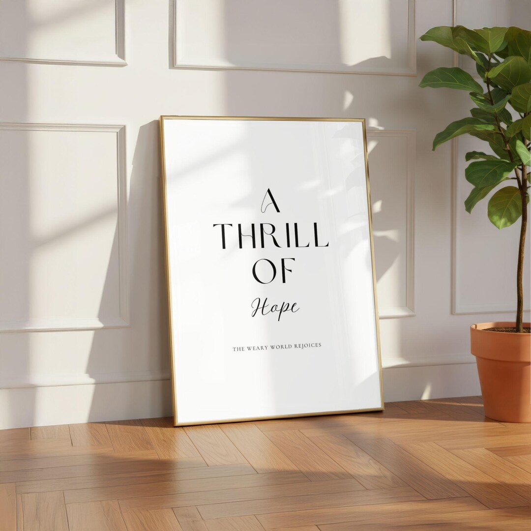 A Thrill of Hope Print, Minimalist Christmas Scripture Print, Christian ...