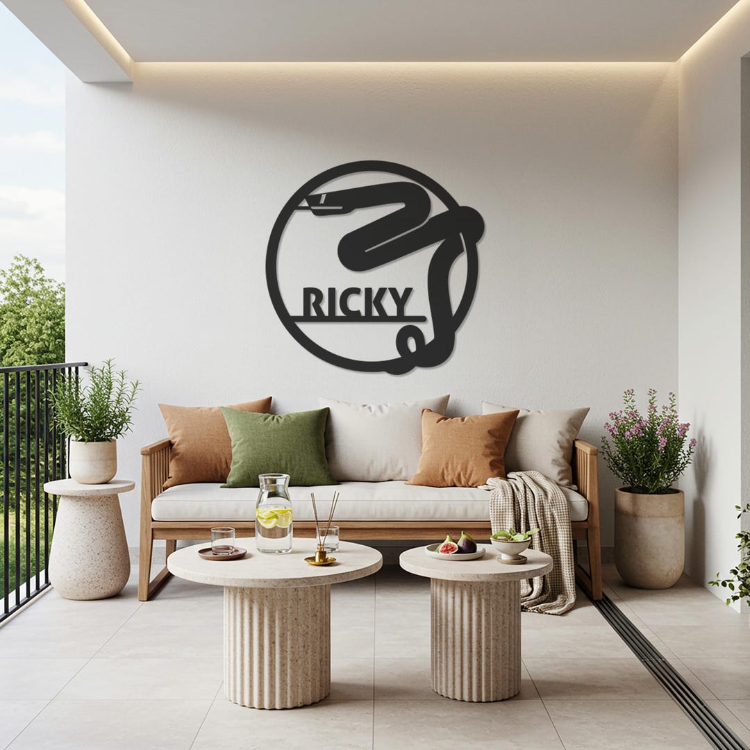 Custom Snake Name Metal Wall Art, Personalized Serpent Line Design for ...