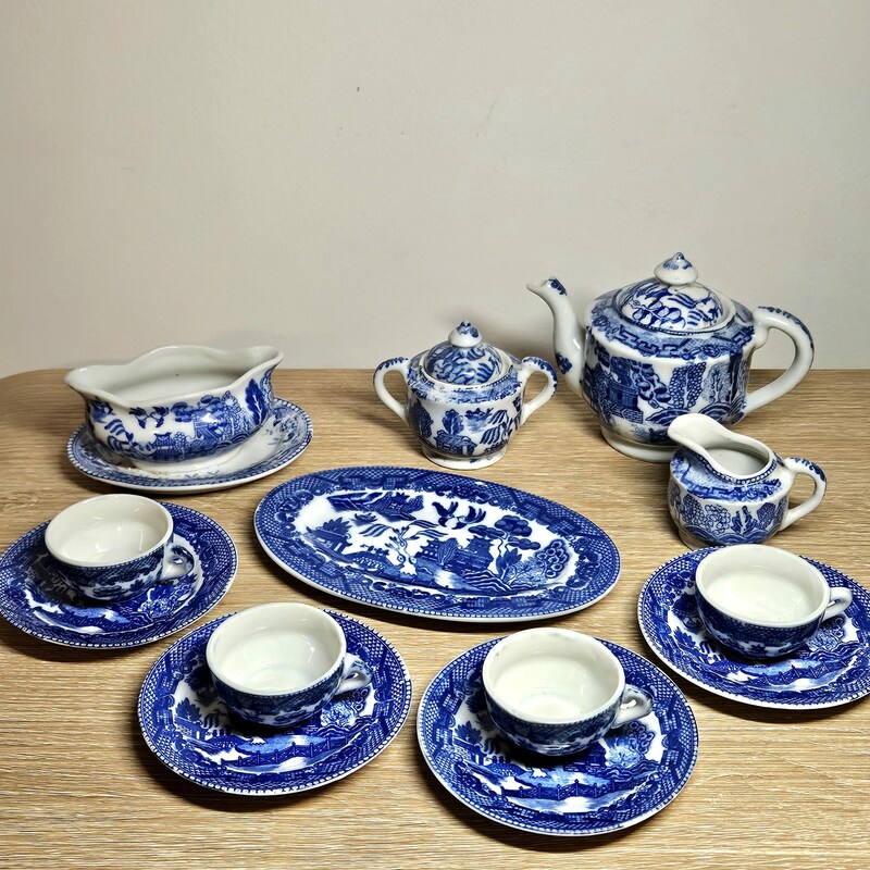 Blue Willow Tea Set - Etsy