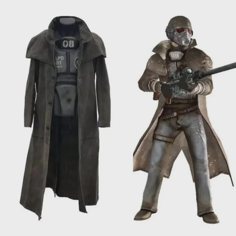 Fallout New Vegas NCR Ranger Duster Leather Coat Veteran Ranger Cosplay ...