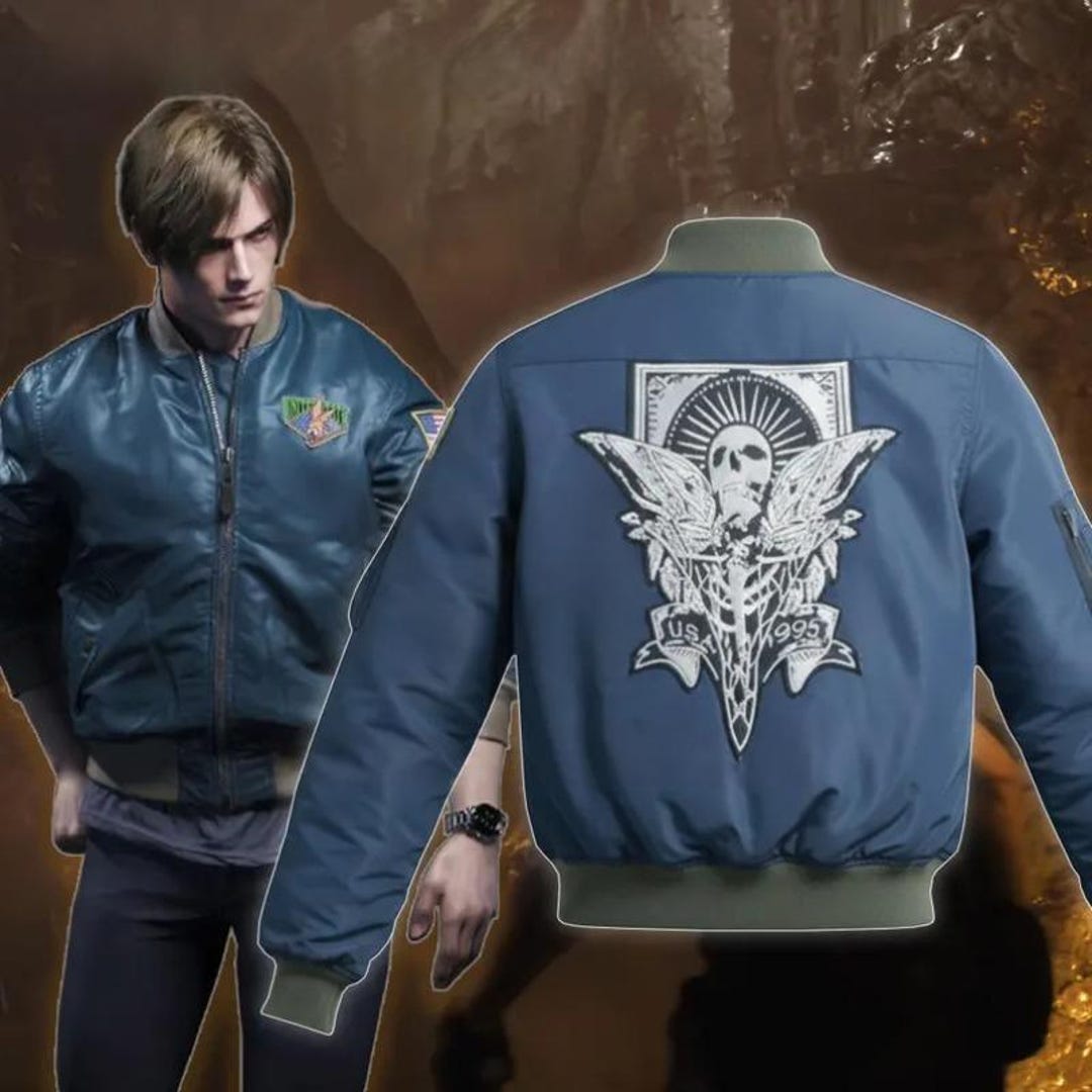 Handmade Leon Kennedy Satin Bomber Jacket | RE4 Remake Game Costume ...