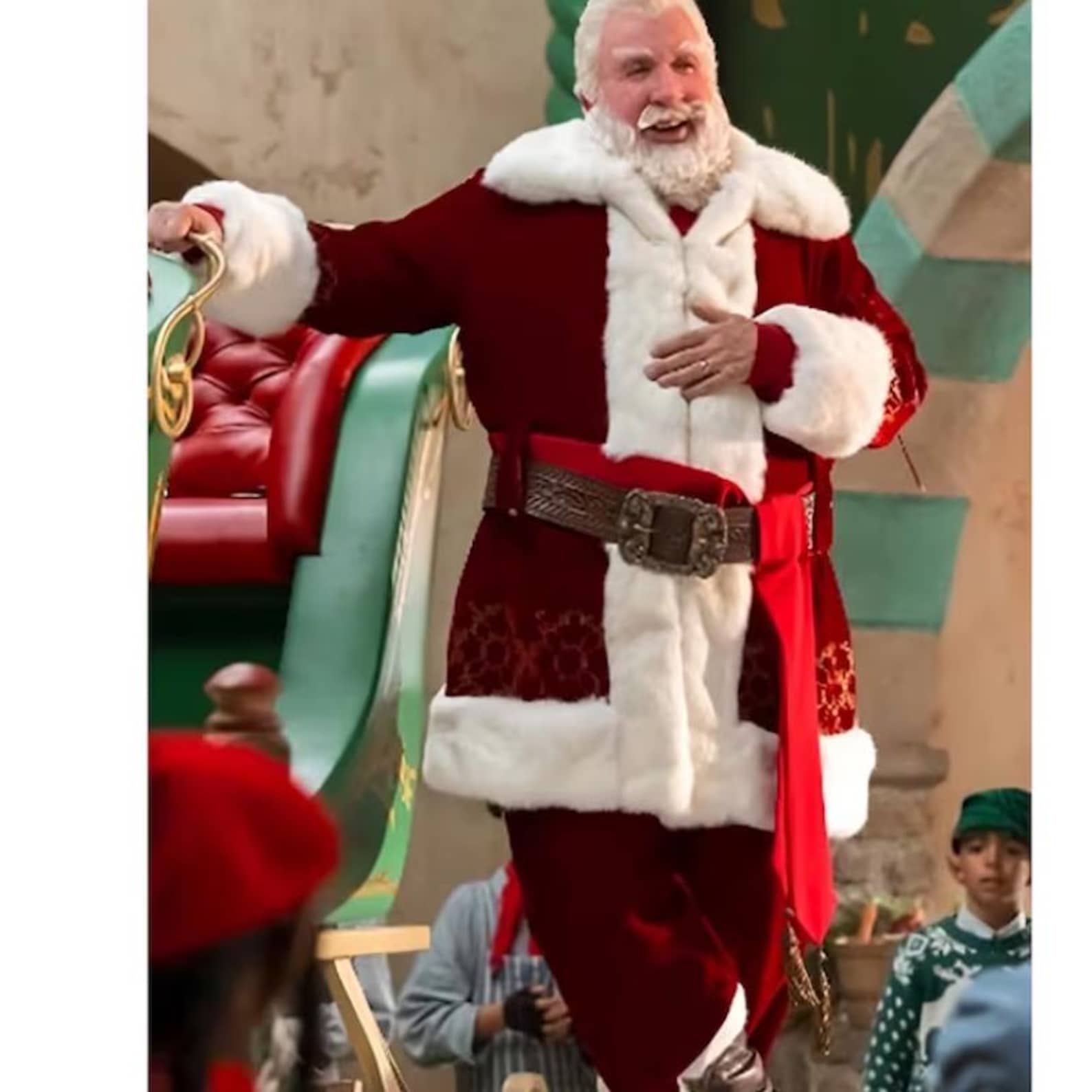 Deluxe Velvet Santa Suit | Embroidered Christmas Outfit, Faux Fur Trim ...