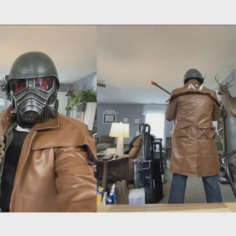 Fallout New Vegas NCR Ranger Duster Leather Coat Veteran Ranger Cosplay ...