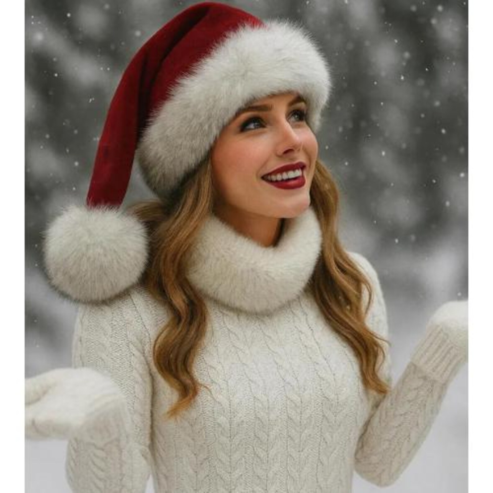 Burgundy Velvet Santa Hat | Faux Fur Trim | Handmade Luxury Christmas ...