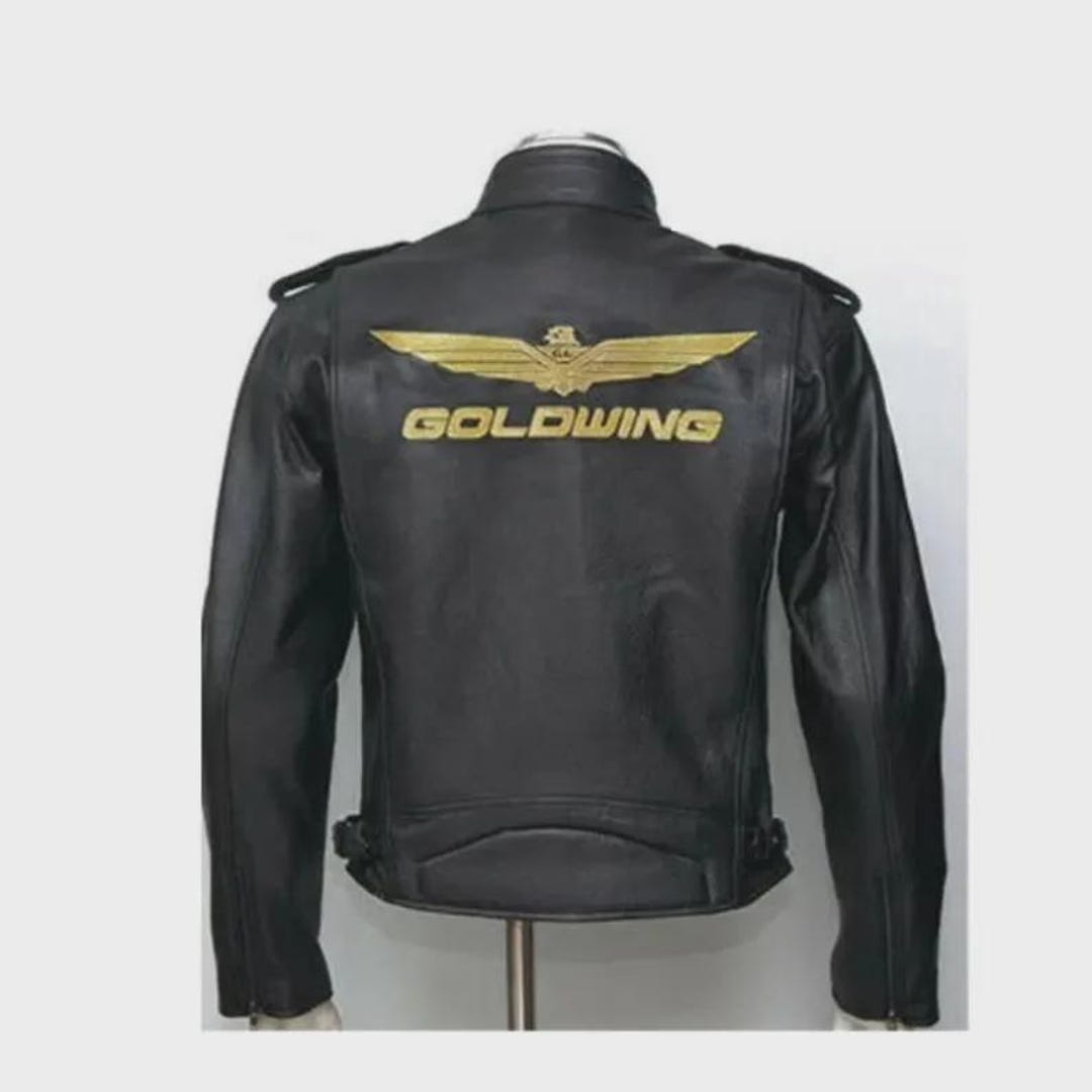 Goldwing Biker Jacket – Men’s Genuine Cowhide Leather Motorcycle Rider ...