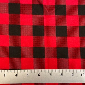 Red Black Buffalo Check Flannel Fabric Sold by the Fat Quarter and Yard ...