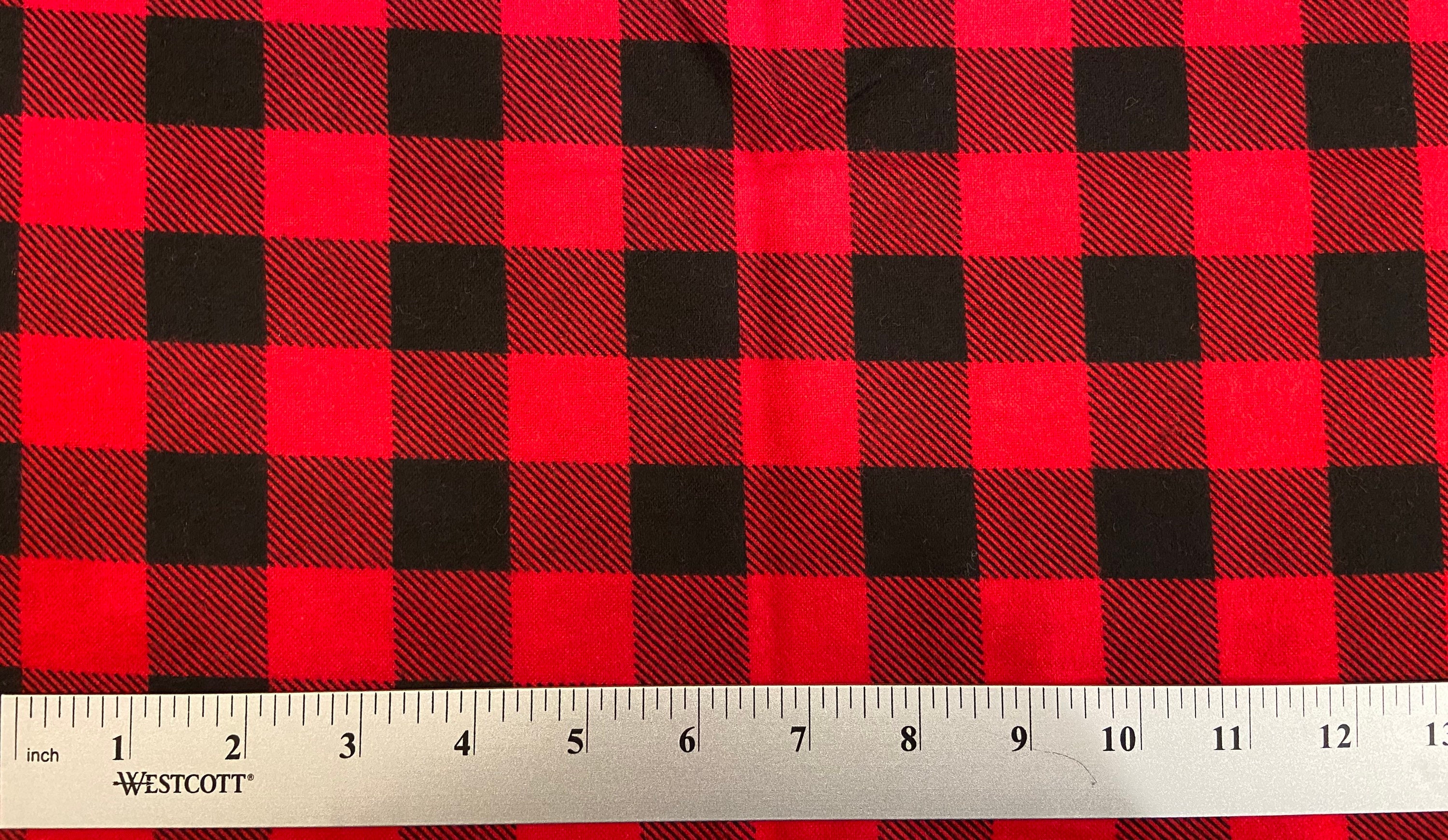 Red Black Buffalo Check Flannel Fabric Sold by the Fat Quarter and Yard ...