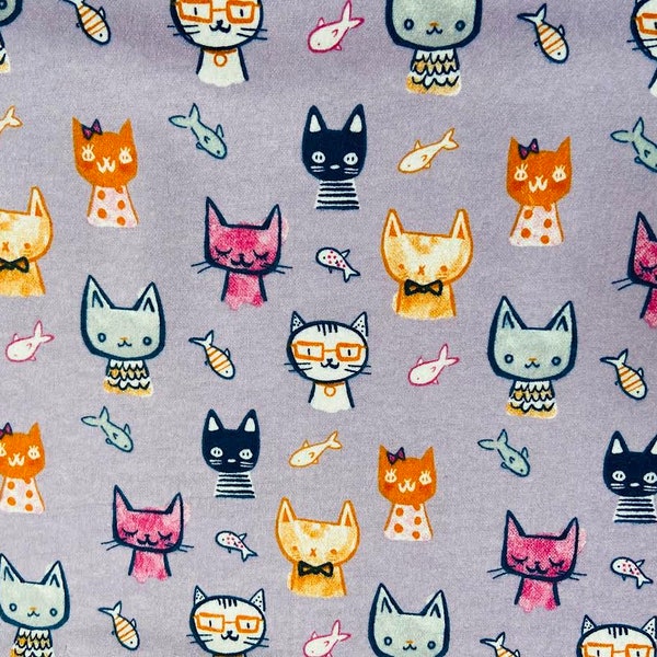 Cat Flannel Fabric - Etsy