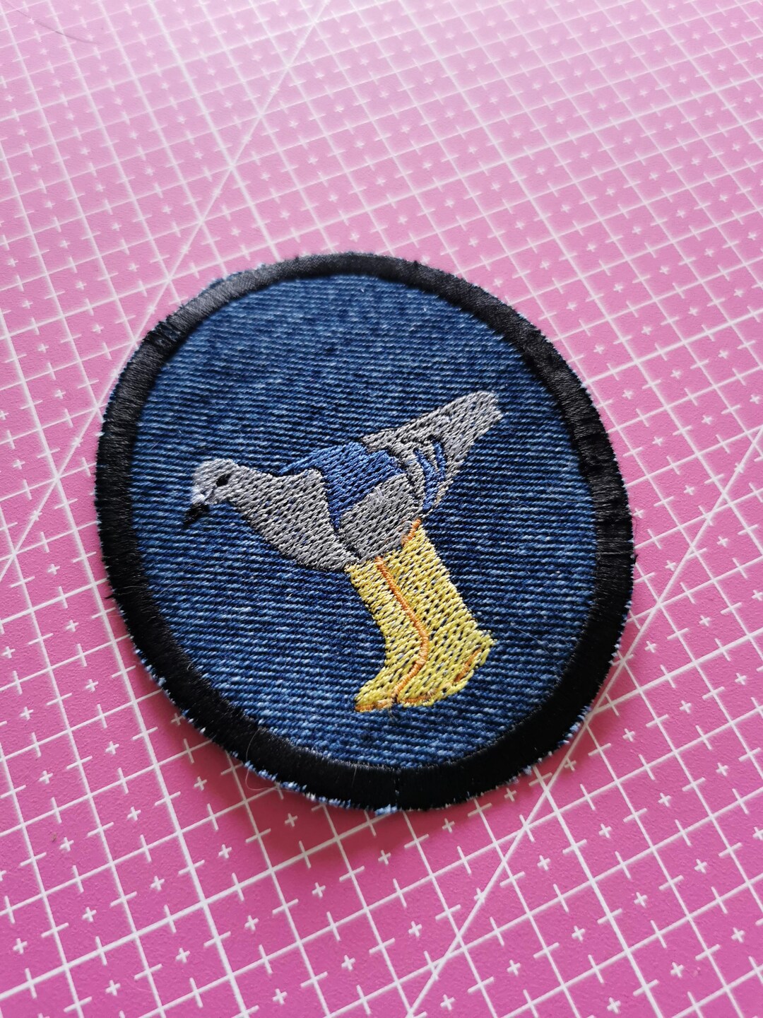 Pigeon Patch, Pigeon in Boots Iron-on, Sew-on Patch, Funny Bird Patch ...