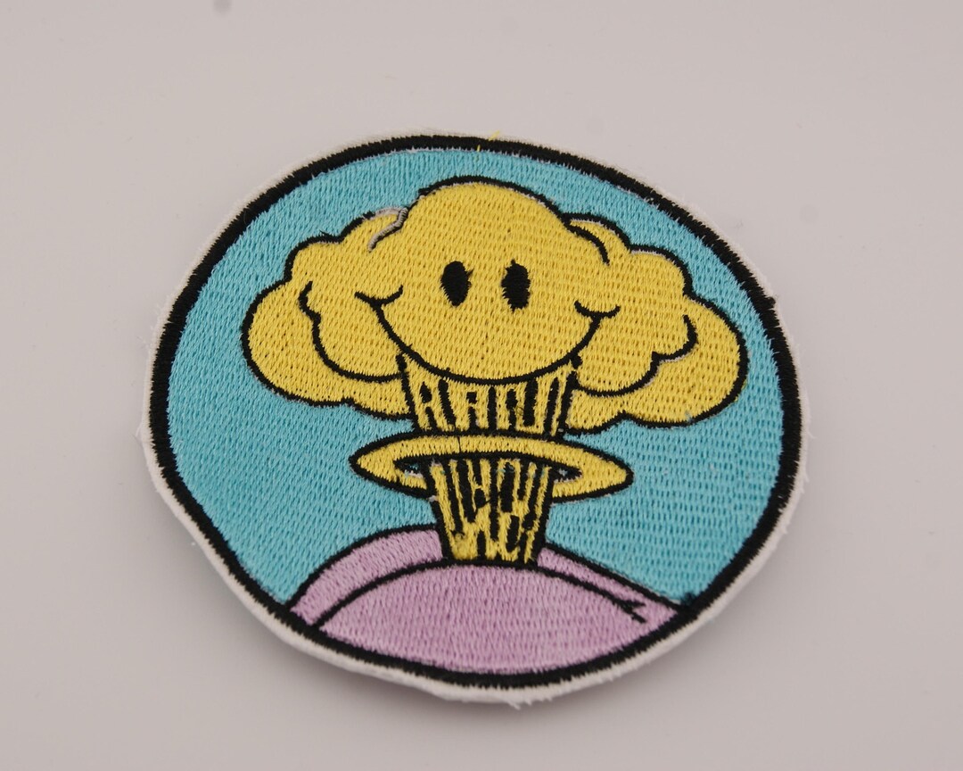 Atomic Fart Patch | Smiley Face Cloud | Mushroom Cloud Patch | Iron-on ...