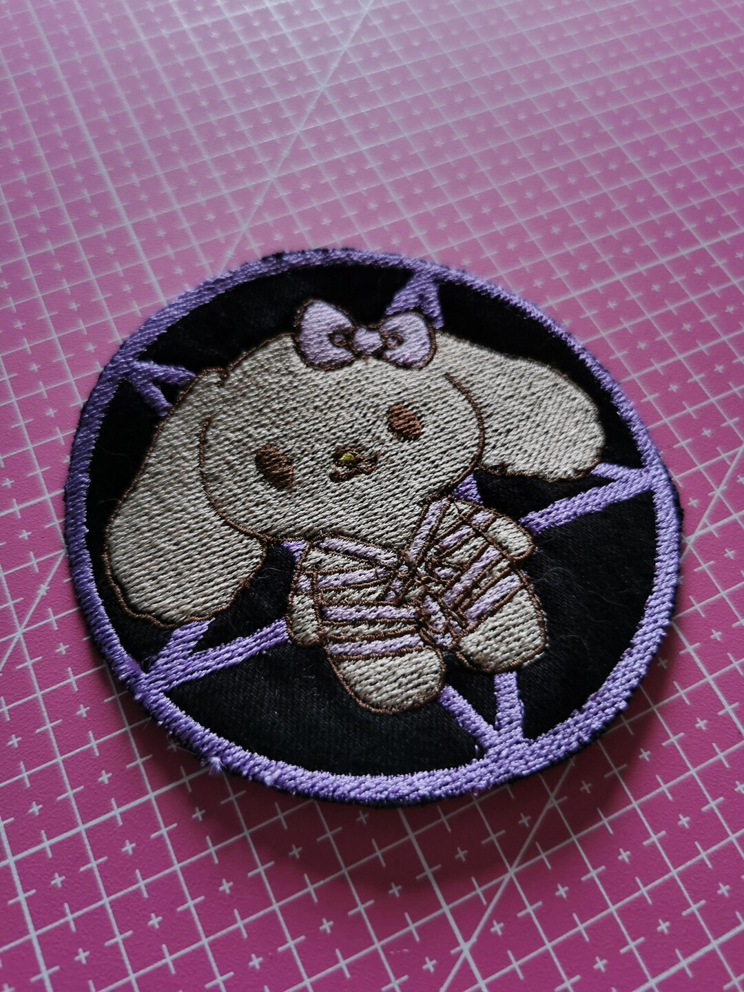 Kawaii Goth Bunny Patch, Pastel Goth Iron-on, Creepy Cute Pentagram ...