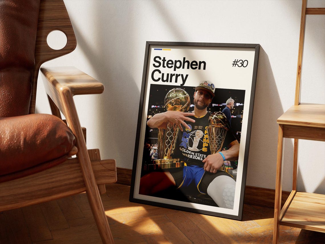 Stephen Curry Poster, Curry Golden State Warriors Wall Art, Framed NBA ...