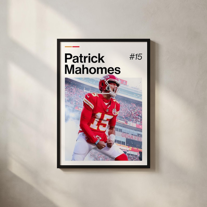 Patrick Mahomes Poster | NFL Wall Art | Framed Sports Print | Football ...
