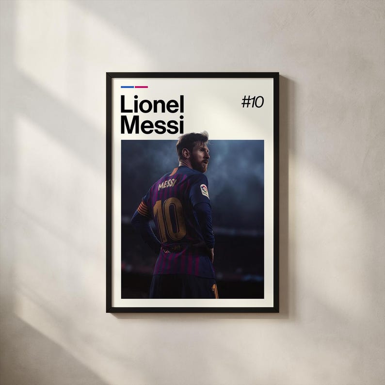 Lionel Messi Poster, Messi Football Wall Art, Framed Soccer Print ...
