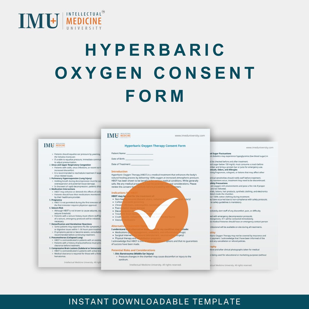 Hyperbaric Oxygen Therapy Consent Form – HBOT Risks, Safety Guidelines ...