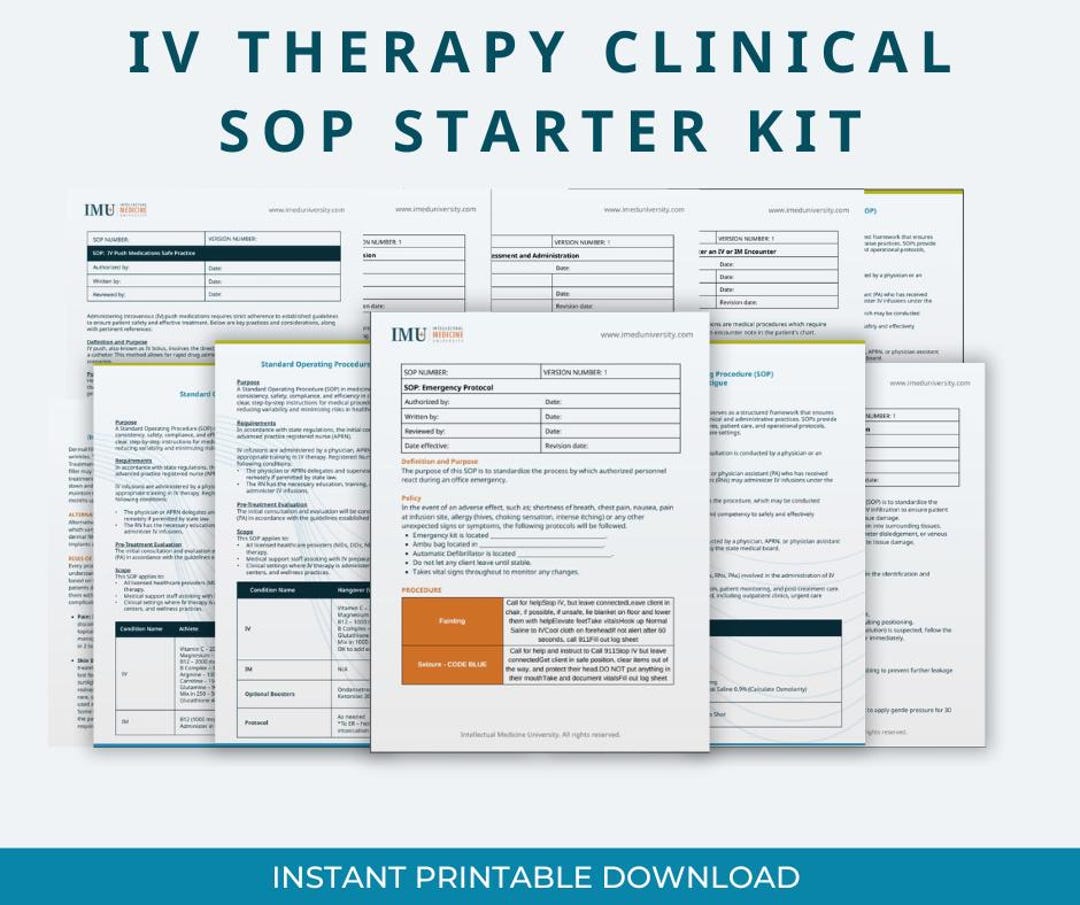 IV Vitamin Therapy Starter Infusion Protocols - Etsy