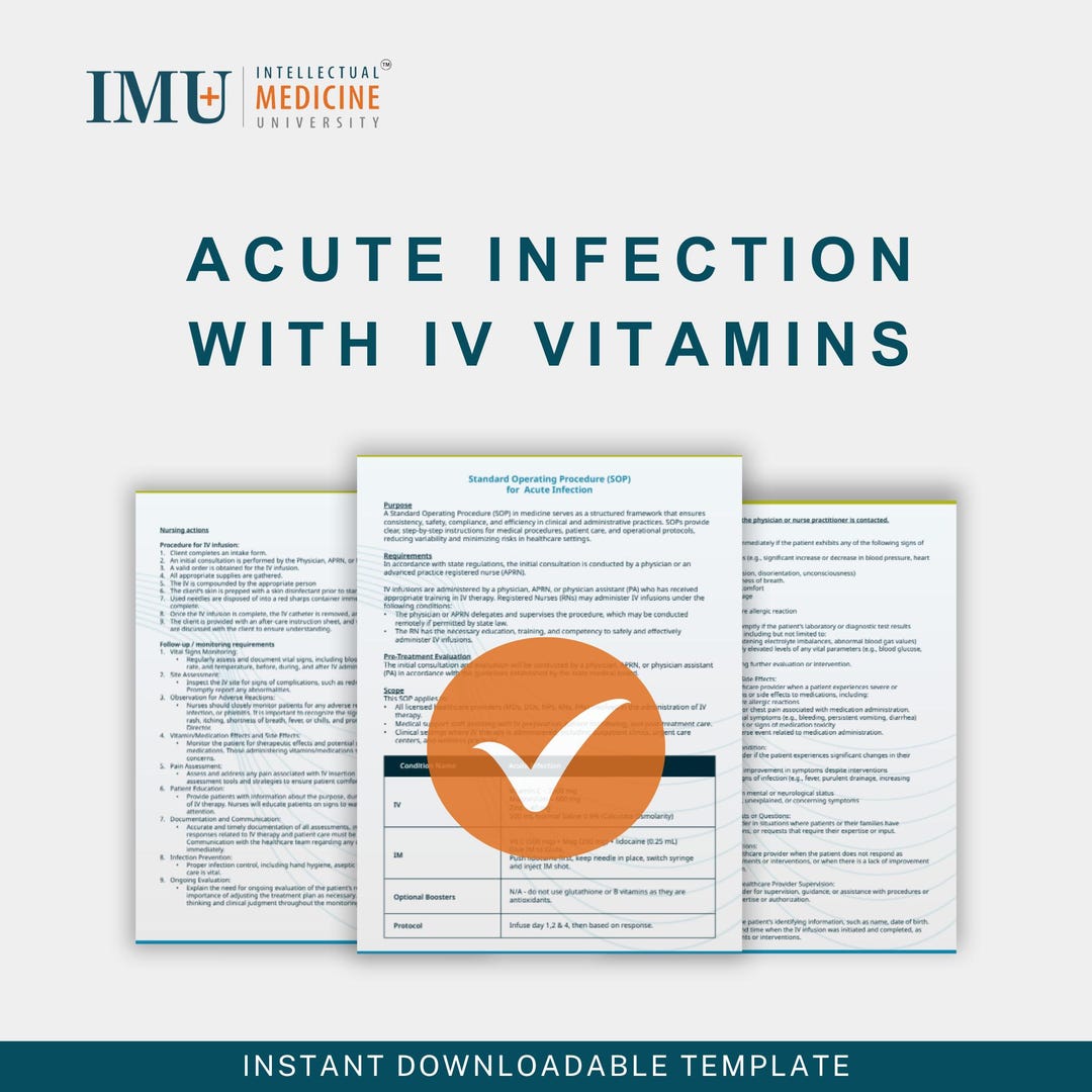 Acute Infection IV Therapy SOP: Vitamin C, Zinc, Magnesium Protocol ...