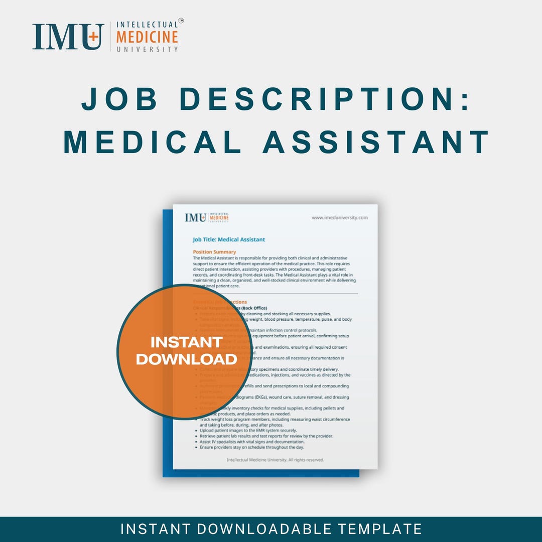 Job Description: Medical Assistant – Clinical & Administrative Duties ...