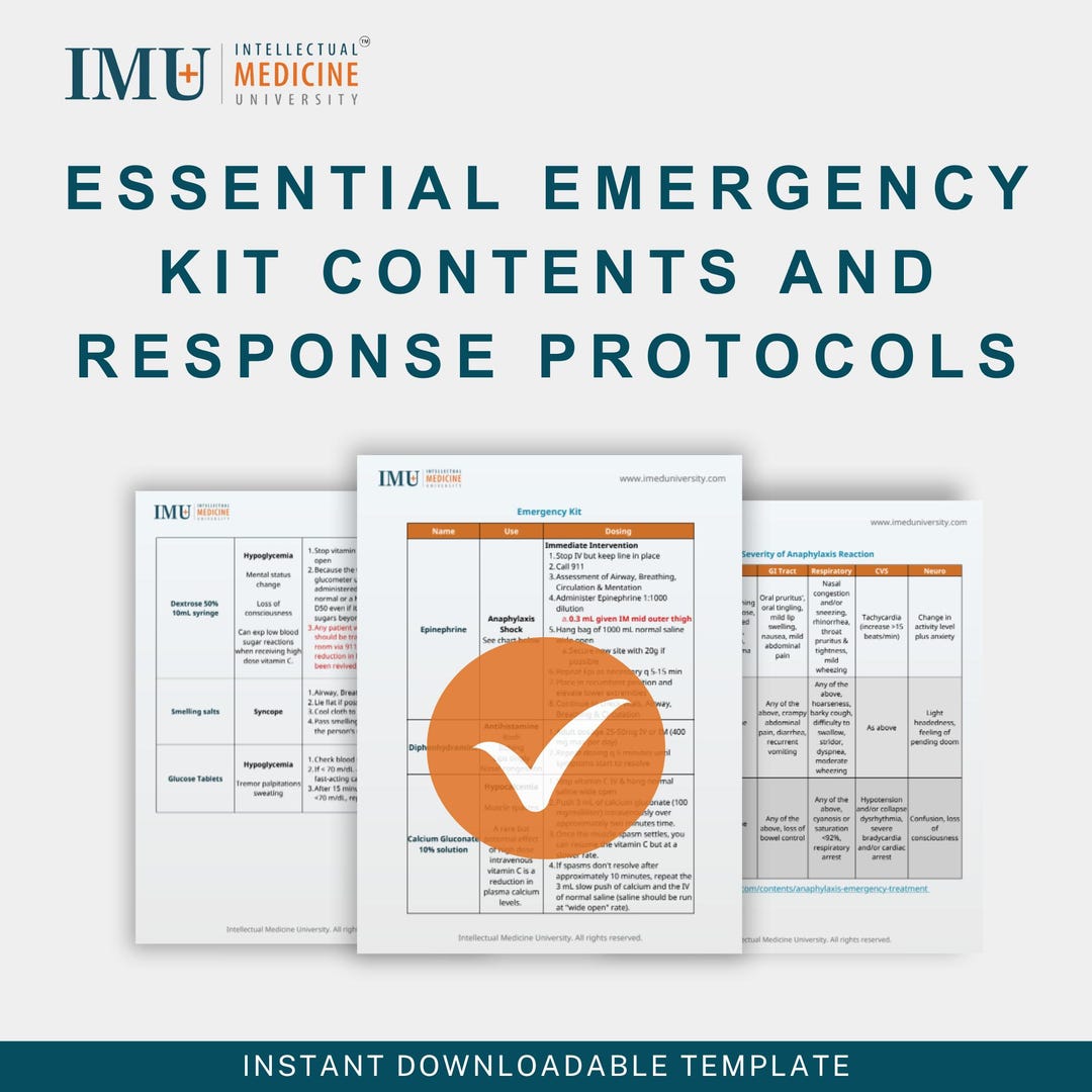 Emergency Kit Contents & Protocols: IV Therapy Clinic Guide (digital ...