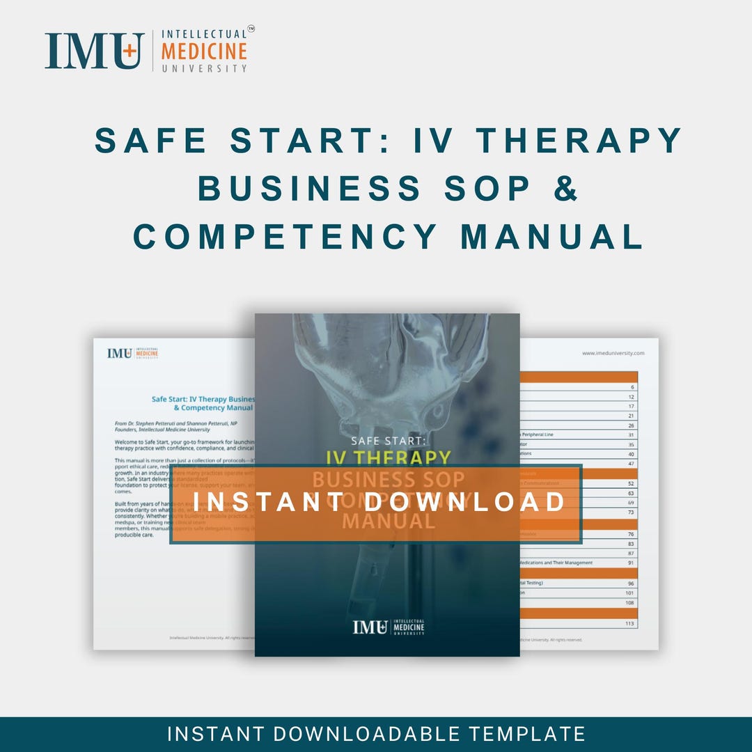 IV Therapy Business Startup SOP Manual: Clinical Protocols, Nurse ...