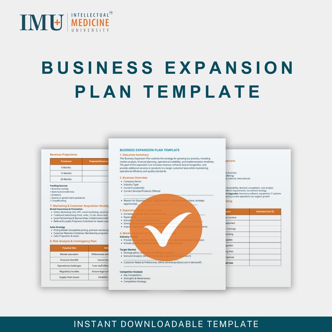 Business Expansion Plan Template – Strategic Growth, Budgeting ...