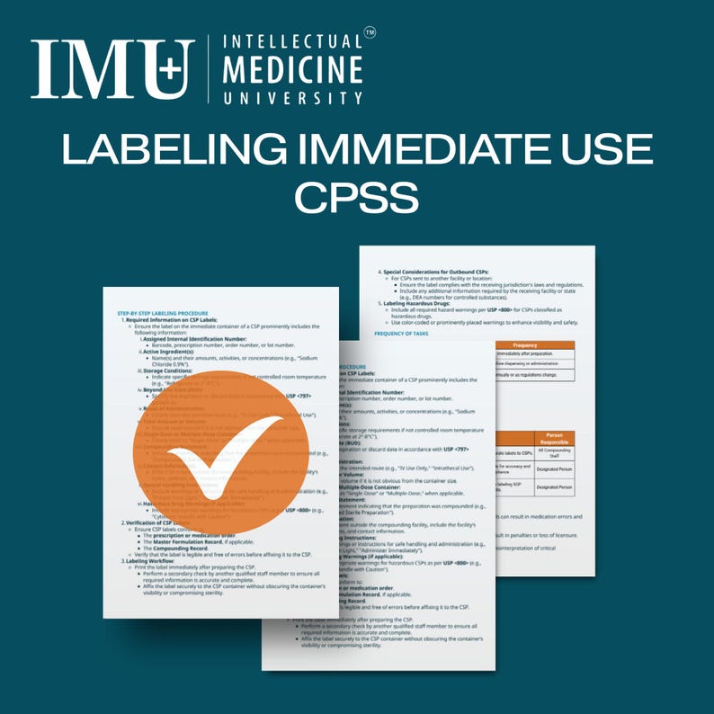 Sterile Compounding Labeling SOP – USP 797/800 Compliance (digital ...