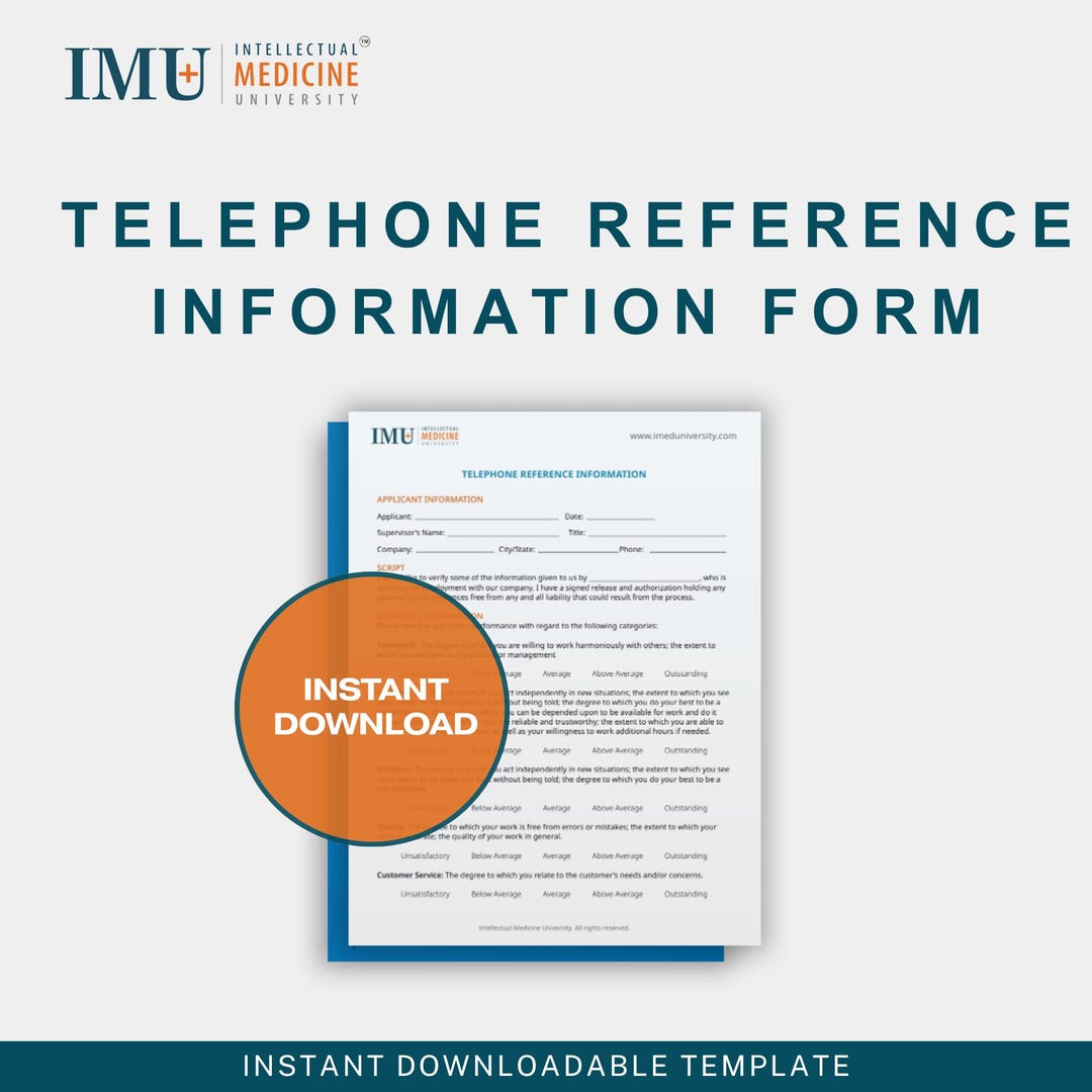 Telephone Reference Information Form – Employment Reference Check ...
