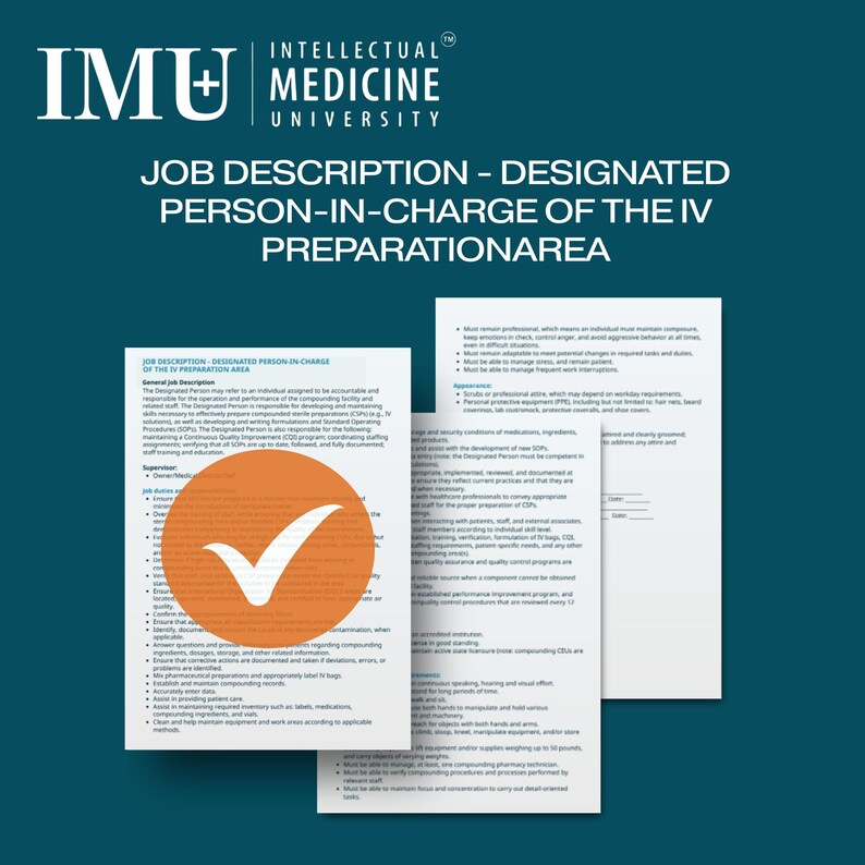 Sterile Compounding Job Description – USP 797 Compliance (digital ...