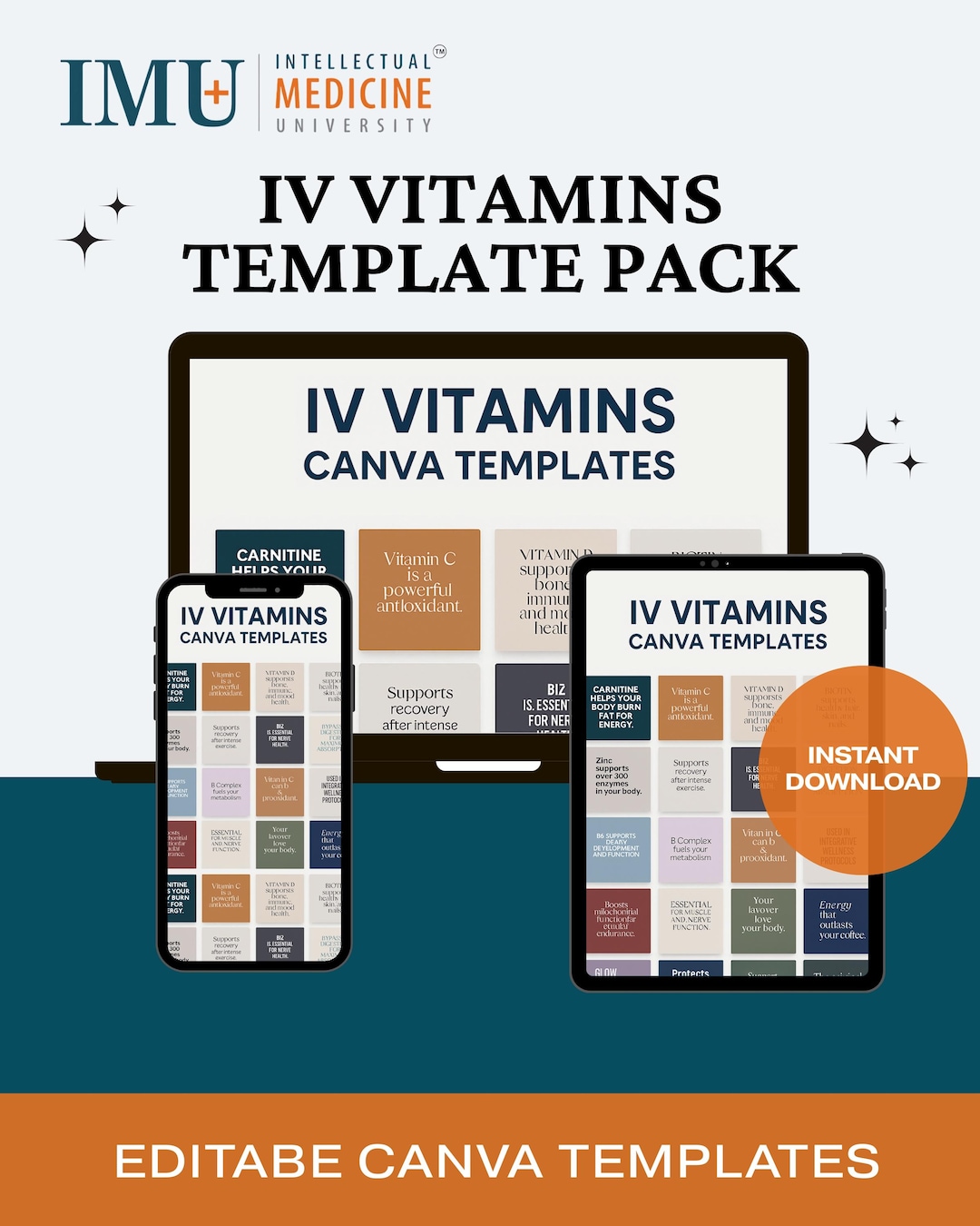 IV Vitamin Therapy Canva Templates – Clinic Social Media Pack (PDF ...