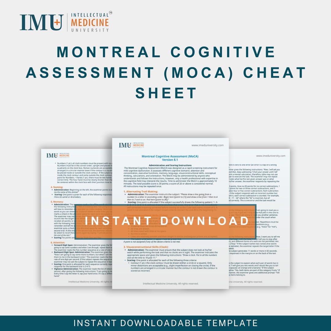 Montreal Cognitive Assessment (moca) Quick Screening Tool – 15‑question ...