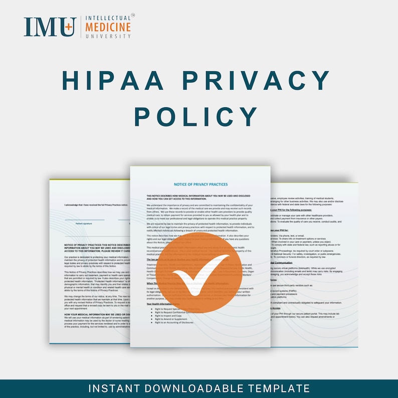 HIPAA Privacy Policy Template – Patient Rights, PHI Use & Federal ...
