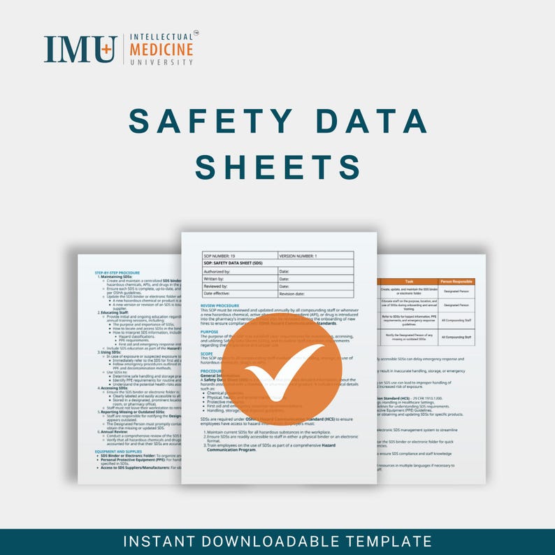 Safety Data Sheets SOP – OSHA Hazard Communication, Pharmacy ...