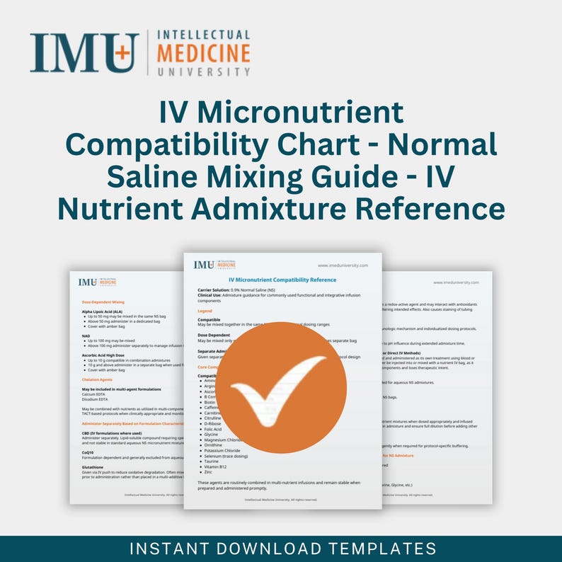 IV Therapy Compatibility Chart What Can Be Safely Combined | Mixing ...