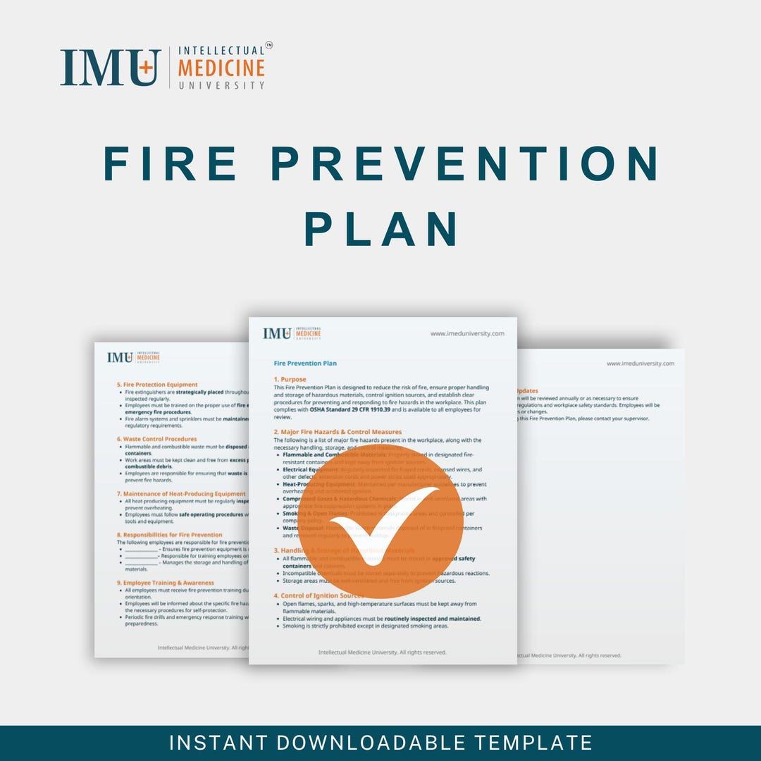Fire Prevention Plan SOP – OSHA 29 CFR 1910.39 Workplace Safety and ...