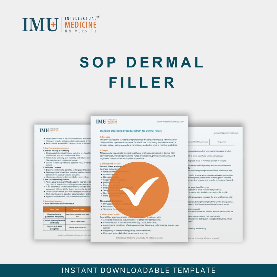 Dermal Filler SOP: Injection Techniques, Safety Protocols (digital ...