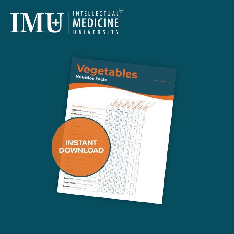 Vegetable Nutrition Facts Chart – Serving Sizes, Carbs, Fiber, Sugars ...