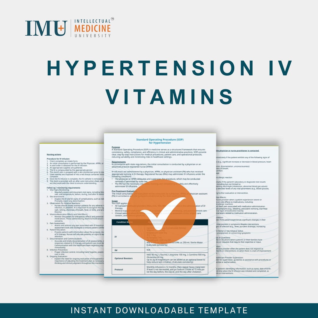 Hypertension IV Therapy SOP: Evidence-based Protocol (printable PDF ...