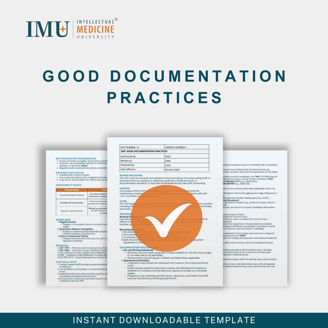Good Documentation Practices – USP 797/800, FDA CGMP, Pharmacy ...